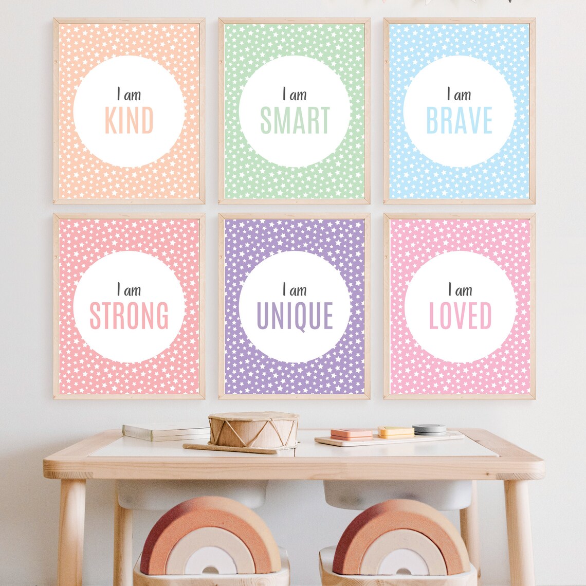 Positive Affirmations for Kids, Set of 6 Affirmation Posters, Kids ...