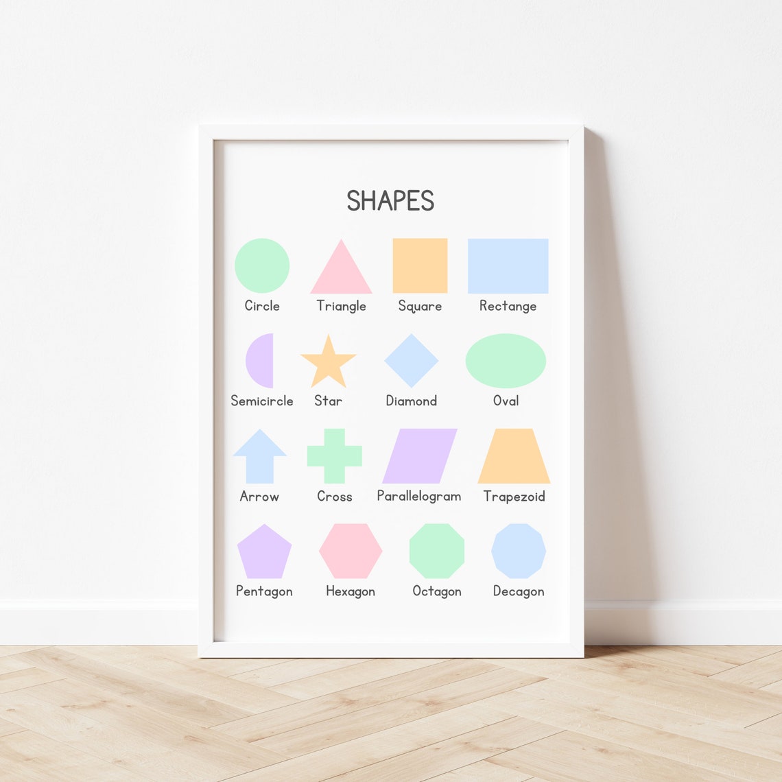 Shapes Poster Printable, Shapes Print, Educational Wall Art ...