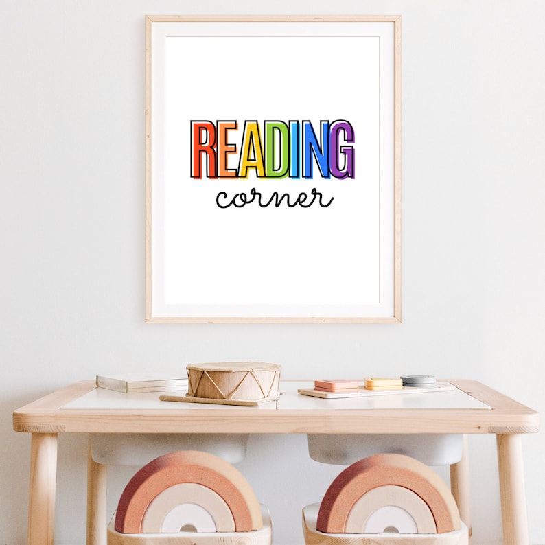 Reading Corner Sign, Reading Corner Wall Art, Reading Corner Decor ...