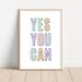 Yes You Can Sign, Yes You Can Print, Kids Positive Affirmations, Pastel ...