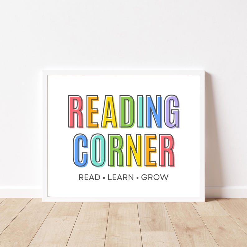 Reading Corner Sign, Reading Corner Wall Art, Reading Corner Decor ...