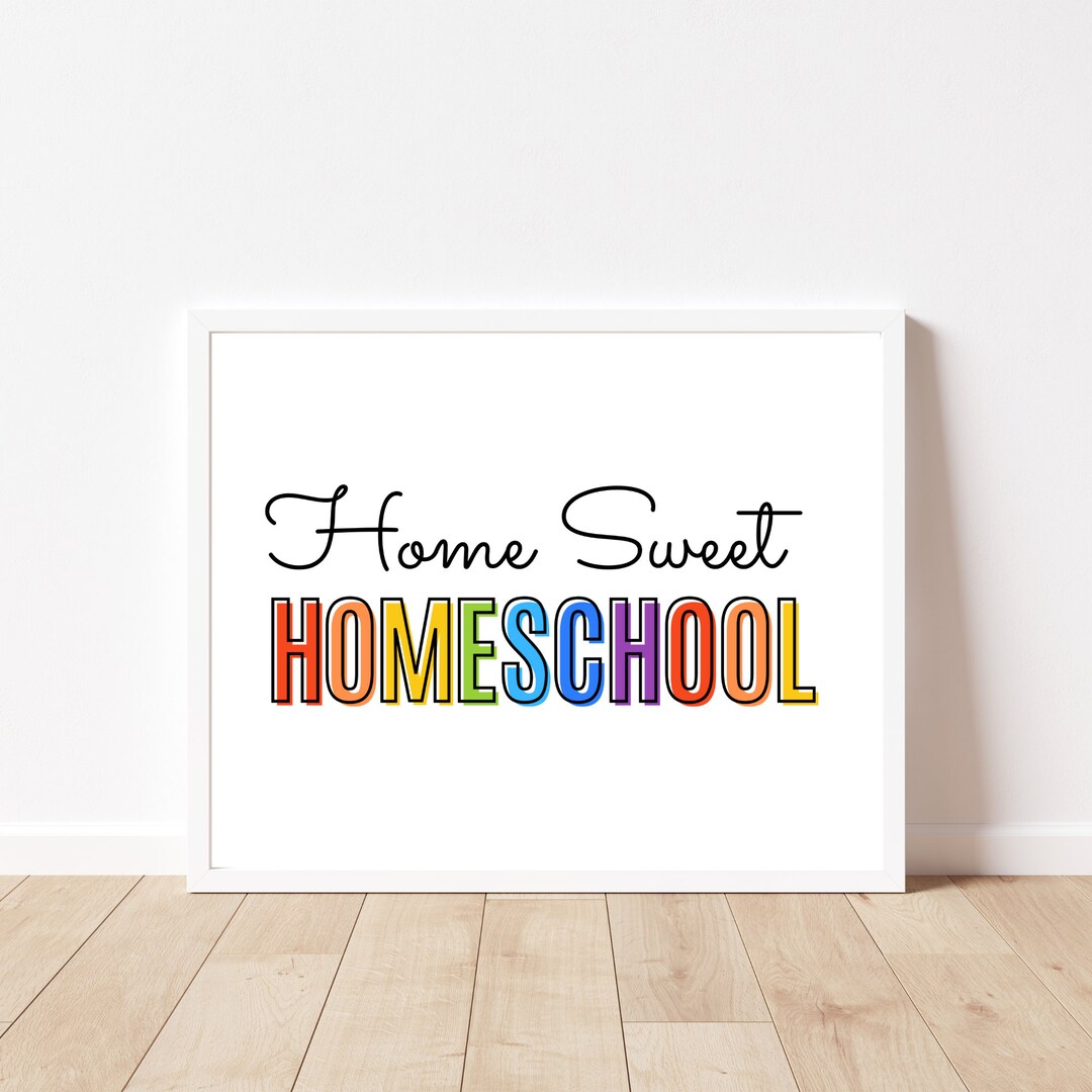 Home Sweet Homeschool Printable, Homeschool Wall Art, Pastel Homeschool ...