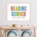 Reading Corner Sign, Reading Corner Wall Art, Reading Corner Decor ...