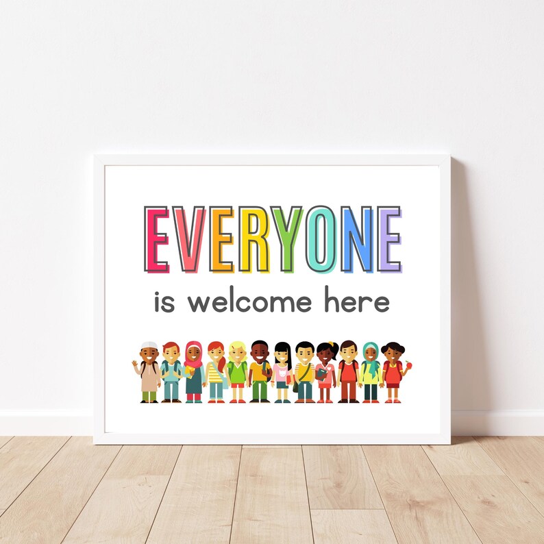 Everyone is Welcome Here, Classroom Poster, Inclusion Poster, Diversity ...