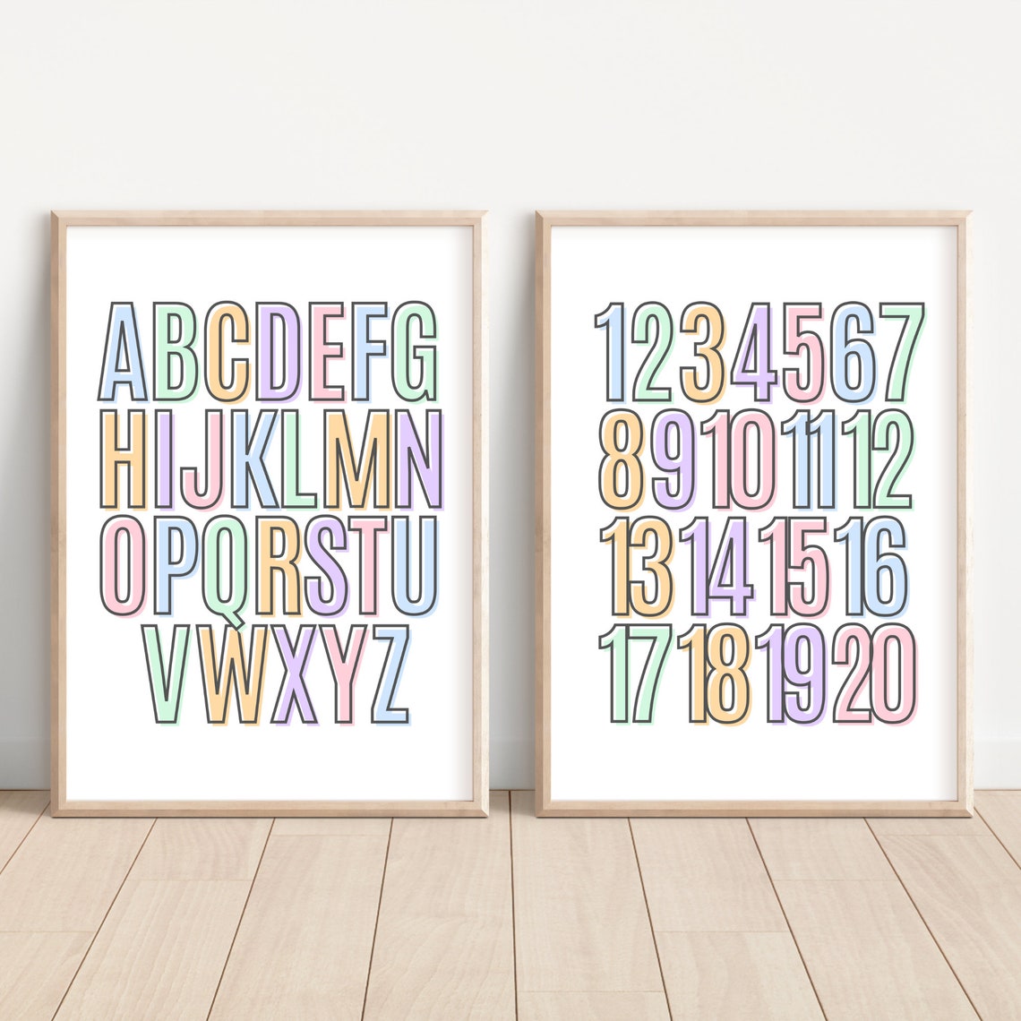 Set of 2 Educational Printables, Alphabet Poster, Alphabet Print ...
