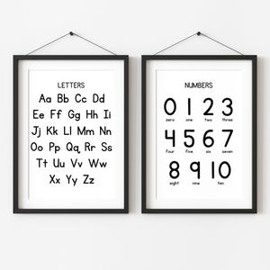 Set of 2 Educational Posters, Alphabet Poster, Letters Poster, Numbers ...