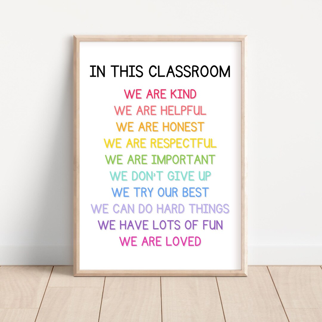 In This Classroom Poster, Classroom Affirmation Poster, Positive ...