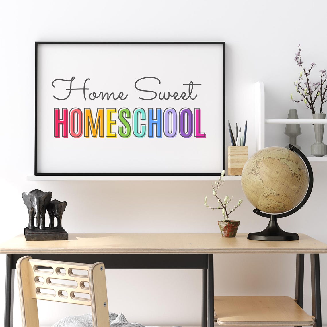 Home Sweet Homeschool Printable, Homeschool Wall Art, Pastel Homeschool ...