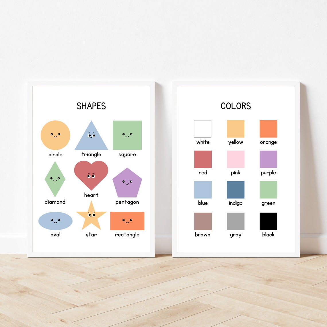 Educational Posters for Toddlers, Shapes Print, Colors Poster, Shapes ...