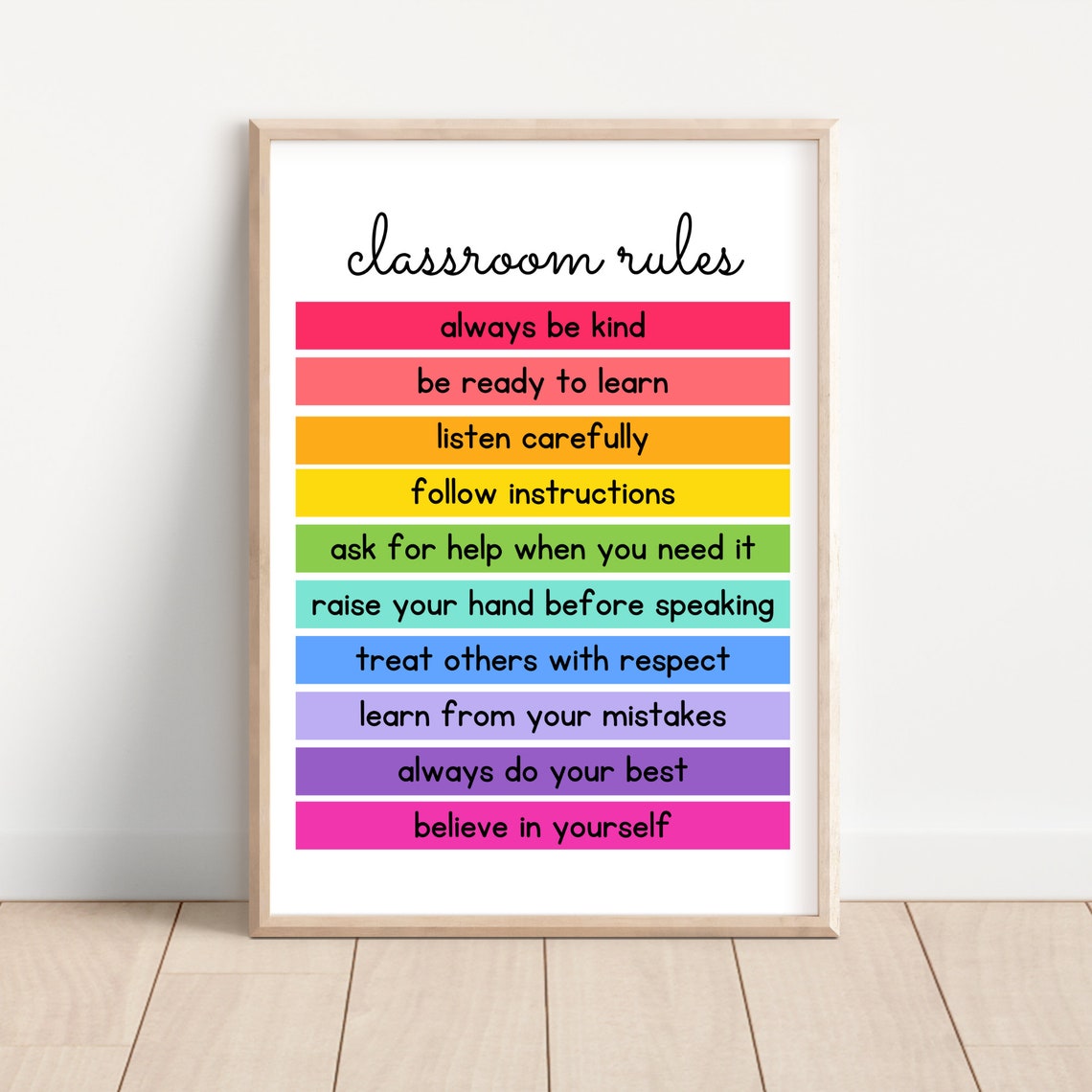 Classroom Rules Poster, Class Rules Printable, Classroom Wall Art ...