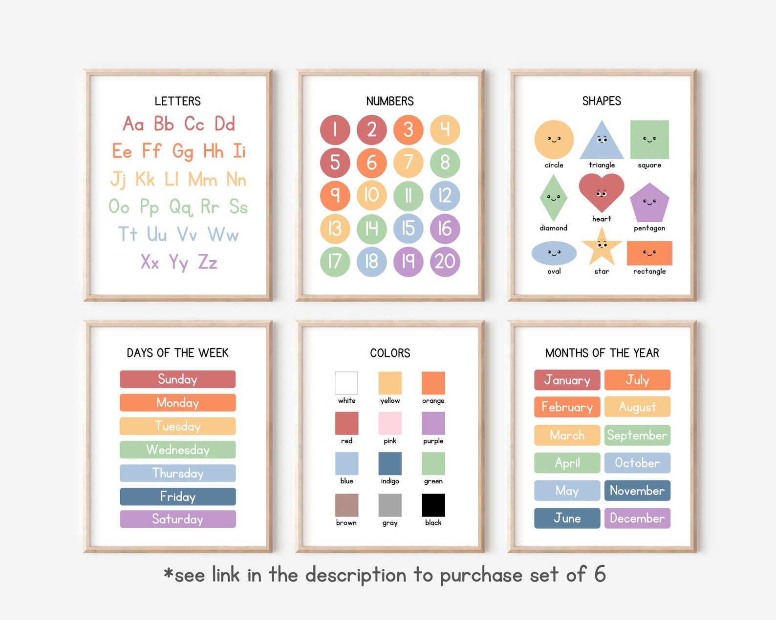 Set of 2 Educational Posters, Alphabet Poster, Letters Poster, Numbers ...