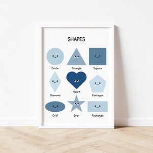 Shapes Poster Printable, Shapes Print, Educational Wall Art ...
