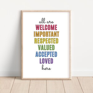 All Are Welcome Here Sign, Classroom Poster, Inclusion Poster ...