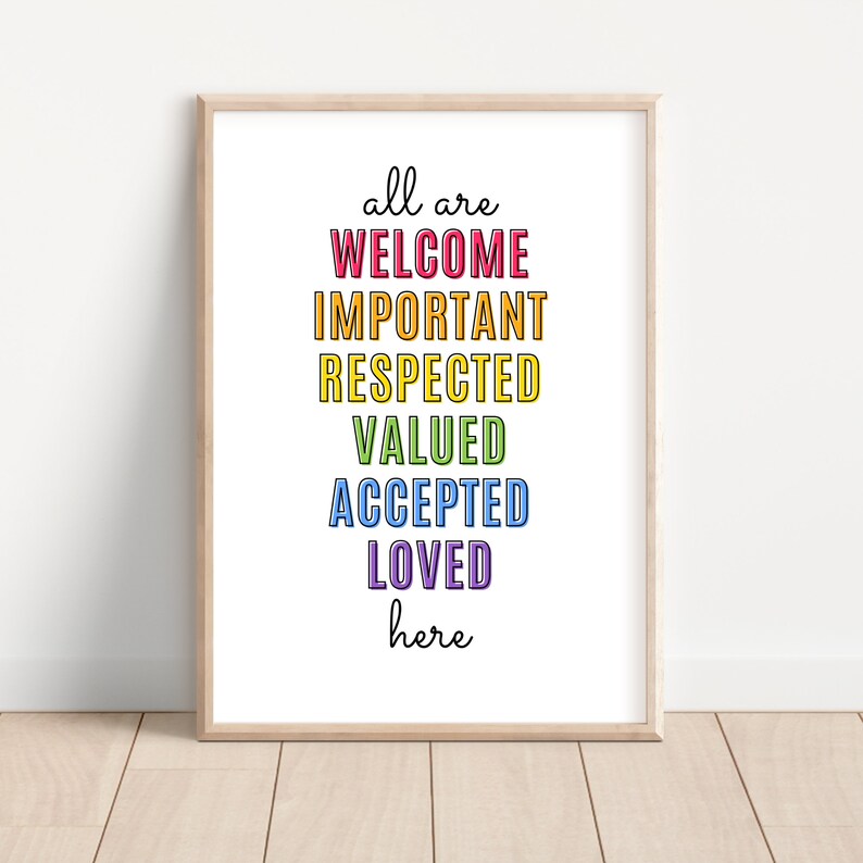 All Are Welcome Here Sign, Classroom Poster, Inclusion Poster ...