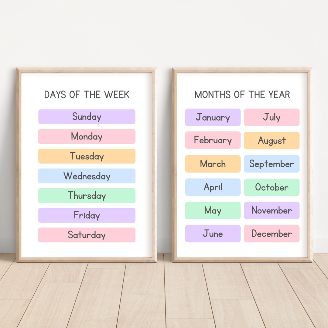 Days of the Week Poster, Months of the Year Poster, Classroom Posters ...