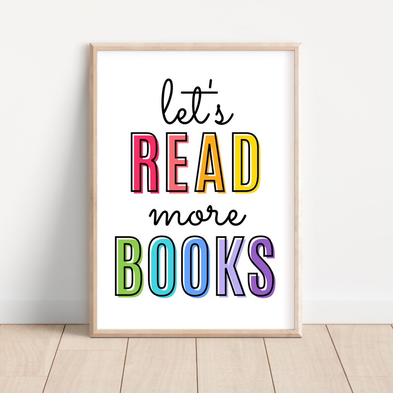 Read More Books Print, Reading Corner Sign, Reading Corner Posters ...