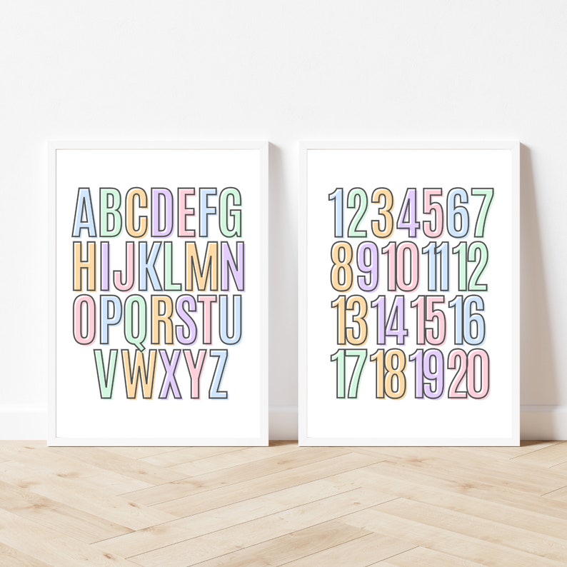Set of 2 Educational Printables, Alphabet Poster, Alphabet Print ...