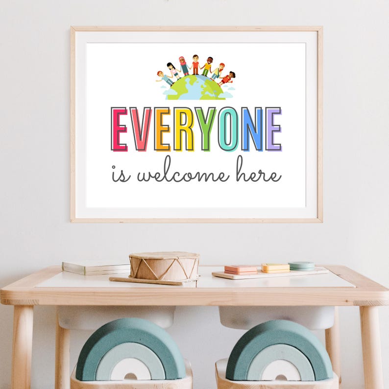 Everyone is Welcome Here, Classroom Poster, Inclusion Poster, Diversity ...
