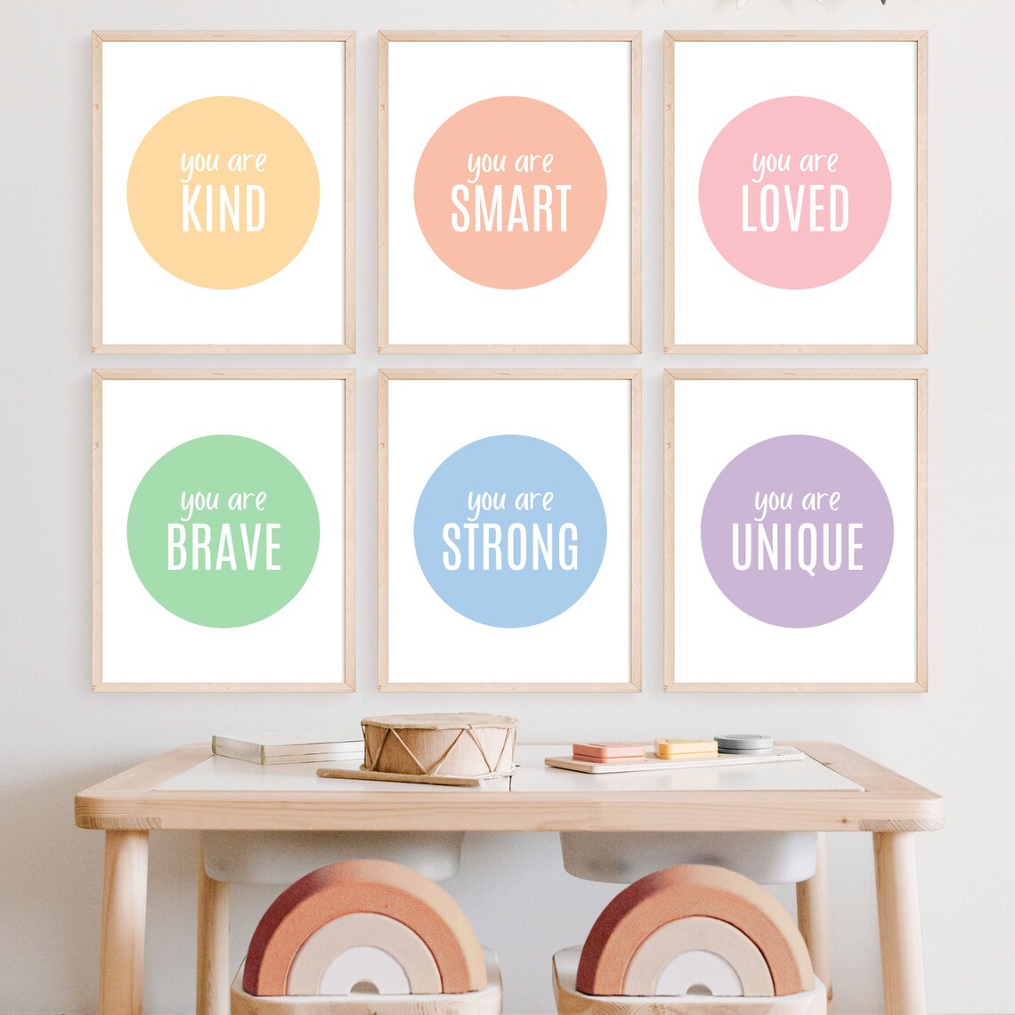 Affirmation Poster Set of 6, Pastel Affirmations Wall Art Printable ...