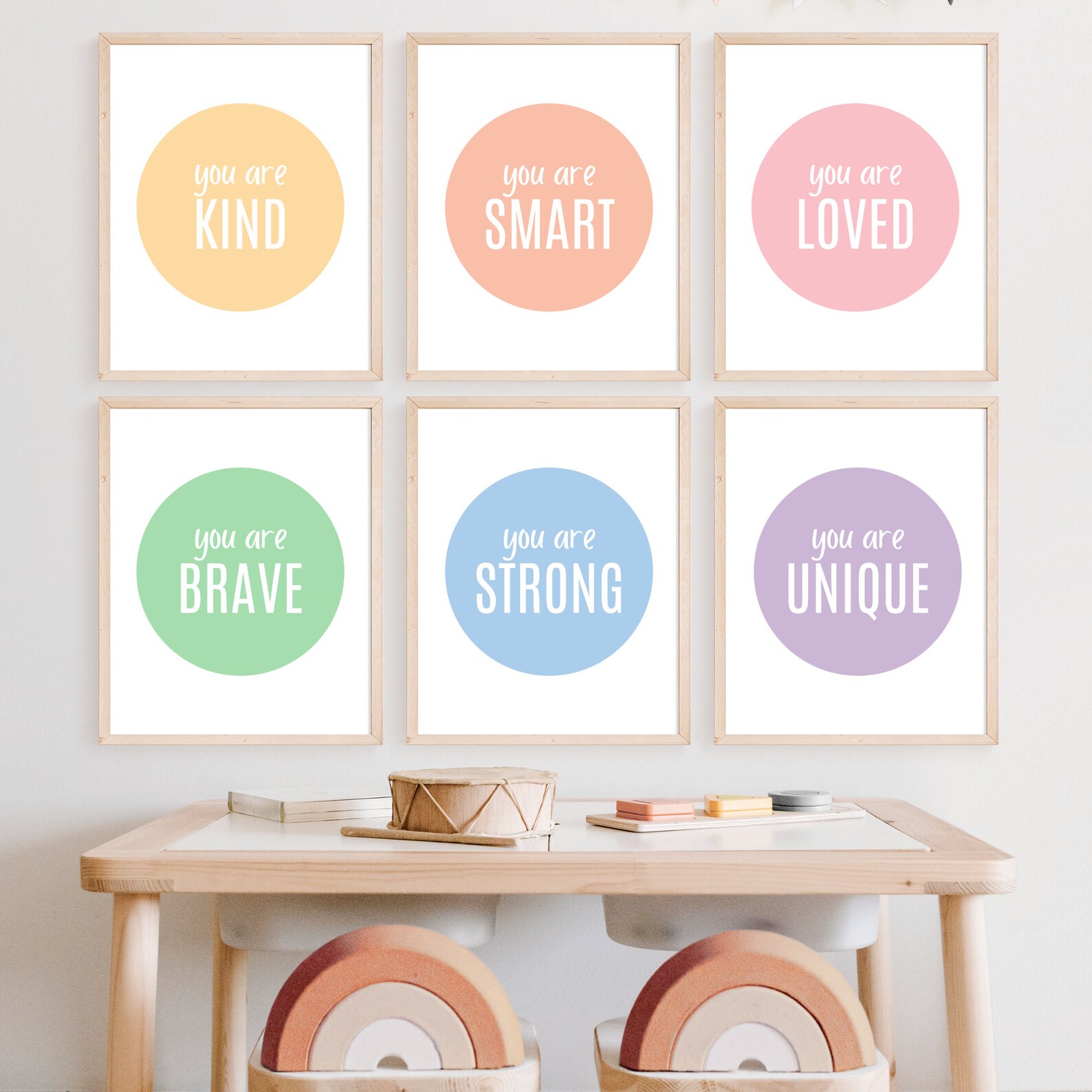 Affirmation Poster Set of 6, Pastel Affirmations Wall Art Printable ...