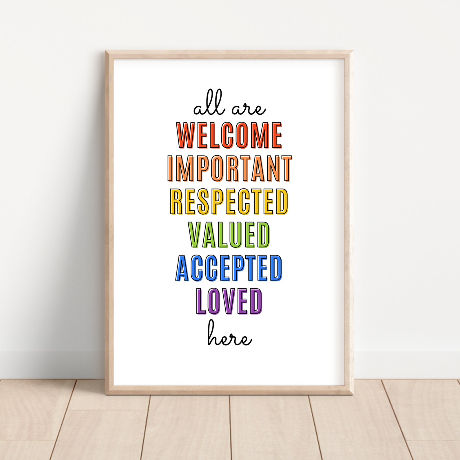 All Are Welcome Here Sign, Classroom Poster, Inclusion Poster ...