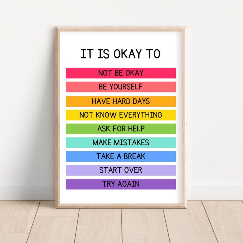 It's Ok to Not Be Ok Poster, It's Okay to Not Be Okay Poster, Classroom ...