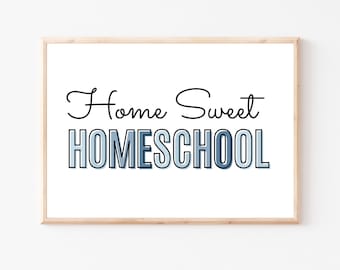 Home Sweet Homeschool Printable, Homeschool Wall Art, Pastel Homeschool ...