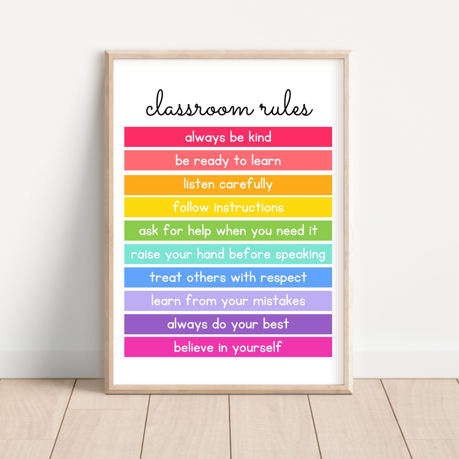 Classroom Rules Poster, Class Rules Printable, Classroom Wall Art ...