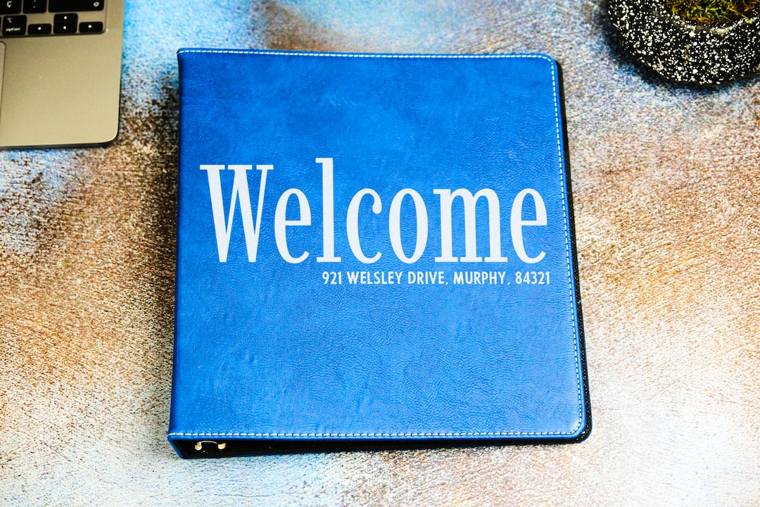 Custom Welcome Book, 3 Ring Leather Binder, Airbnb Welcome Binder ...