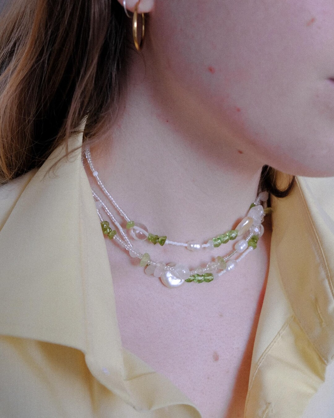 Collier Unique En Perles Upcyclées Vert - Artisanat Français - Etsy