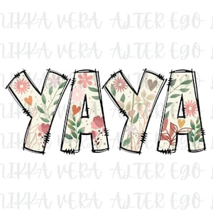 Boho Floral Yaya PNG: Grandma Flowers Graphic (digital Download) - Etsy