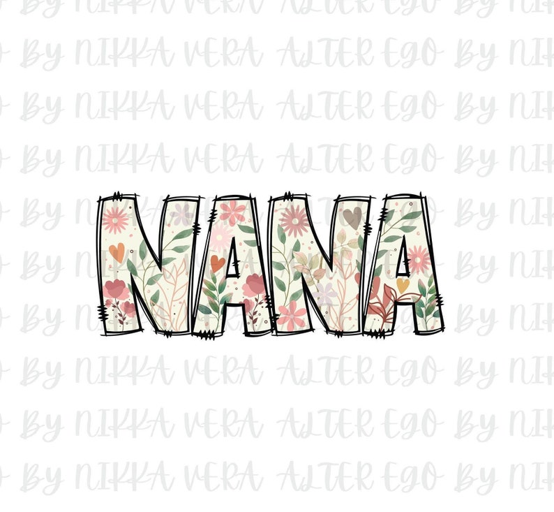 Floral Nana PNG: Retro Grandma Graphic (digital Download) - Etsy