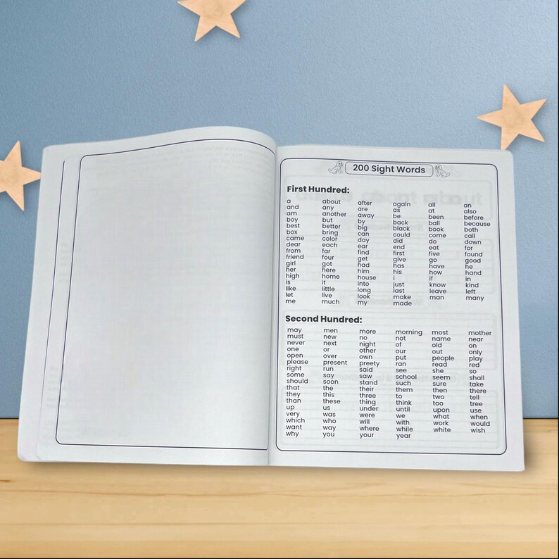 First 200 Sight Words - Etsy