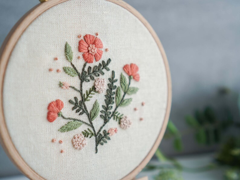 Crimson Carnations Hand Embroidery Pattern, Easy Beginner Friendly ...