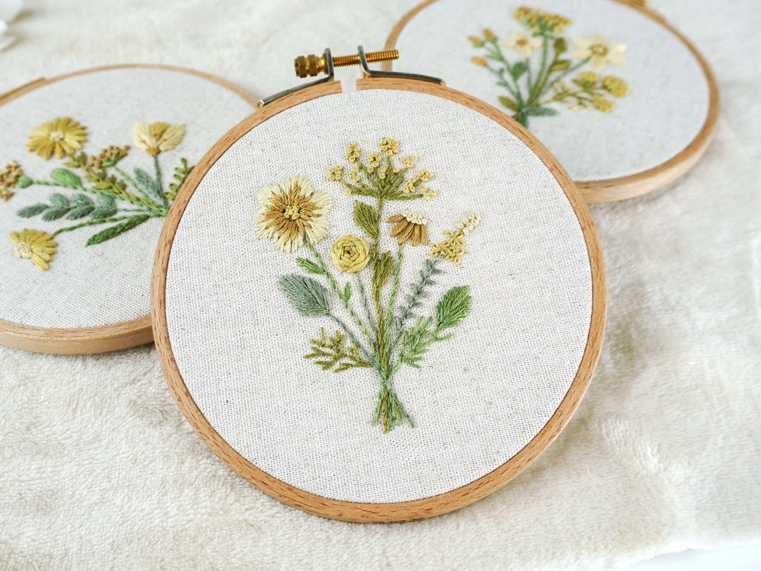 Flower Bouquet Hand Embroidery Pattern, Small Beginner Printable Design ...