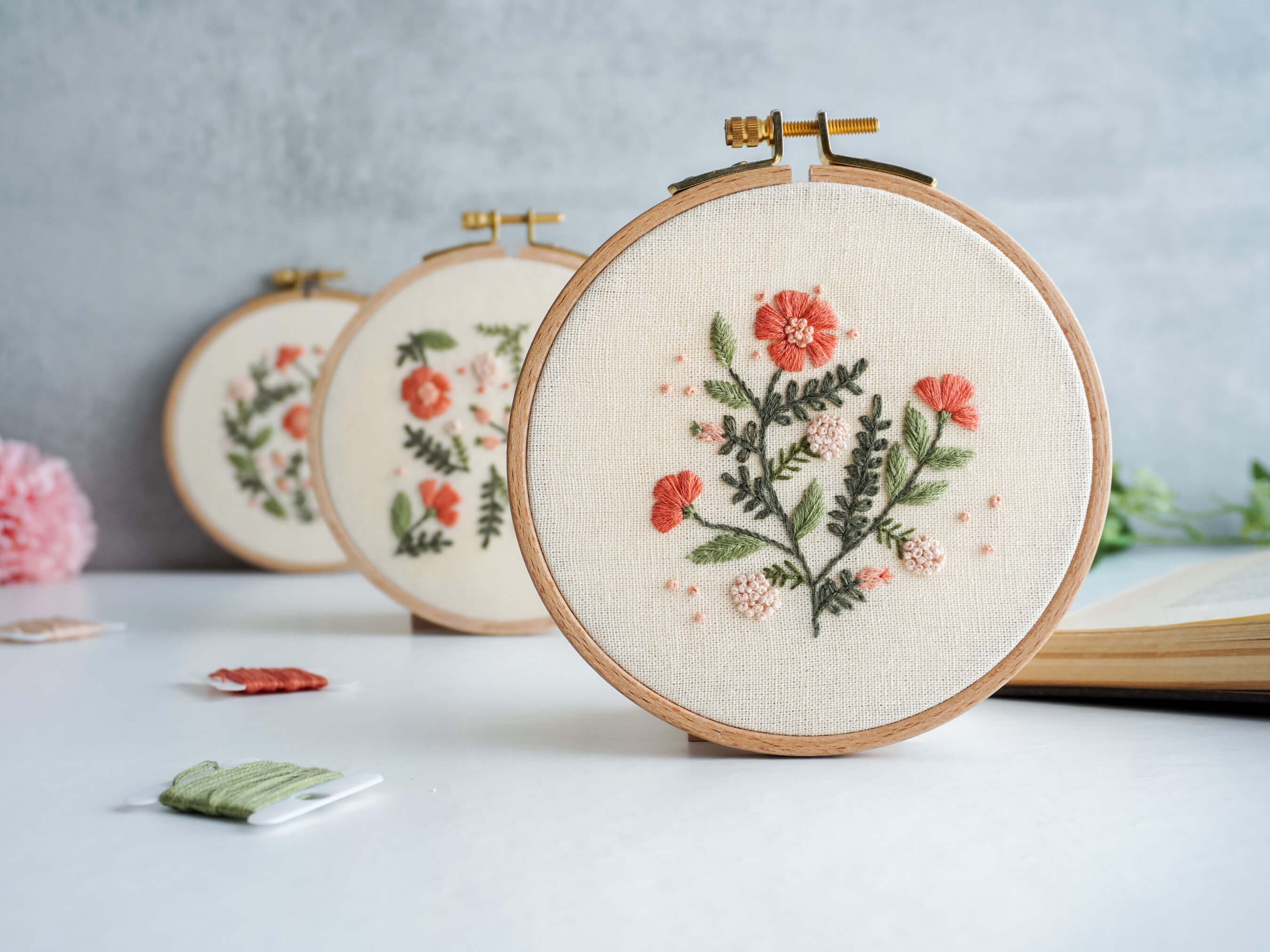 Crimson Carnations Hand Embroidery Pattern, Easy Beginner Friendly ...
