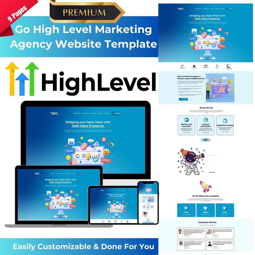 Go High Level Marketing Agency Website Template: Responsive Design - Etsy