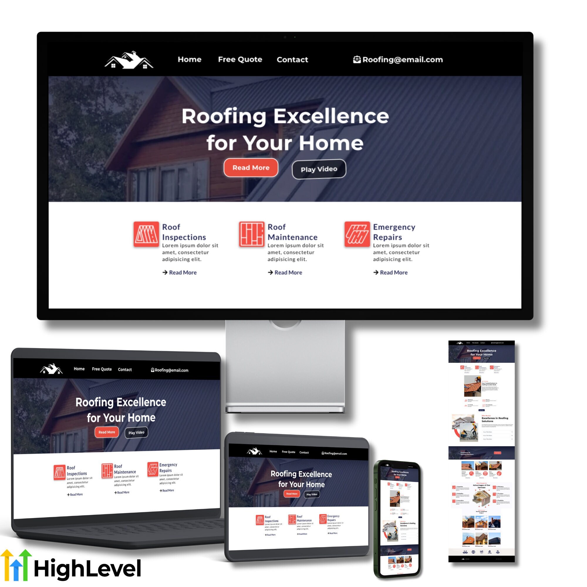 Go High Level Roofing Website Template Responsive, Easy Customization ...