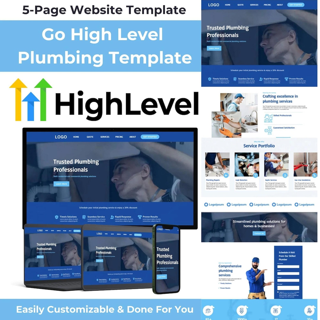 Go High Level Plumbing Website Template: Responsive Design - Etsy
