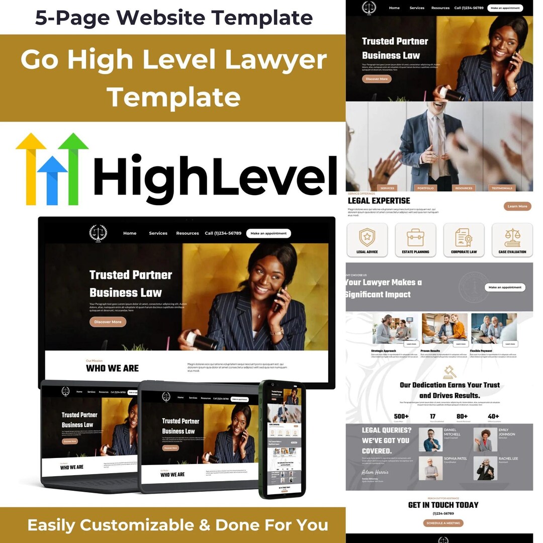 Go High Level Lawyer Website Template: Responsive Design - Etsy