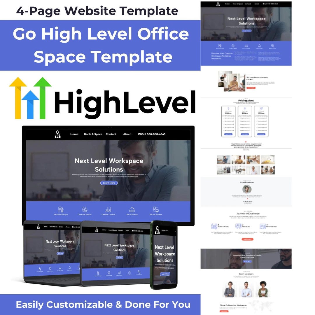 Go High Level Office Space Website Template: Responsive Design - Etsy