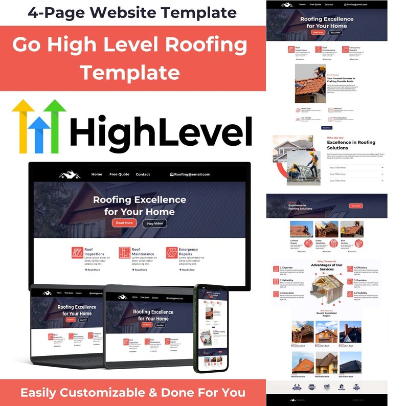 Go High Level Roofing Website Template: Responsive GHL Funnel - Etsy