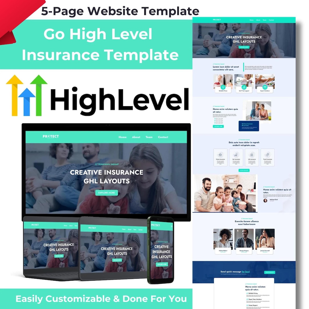 Go High Level Insurance Website Template: Responsive 5-page Design - Etsy
