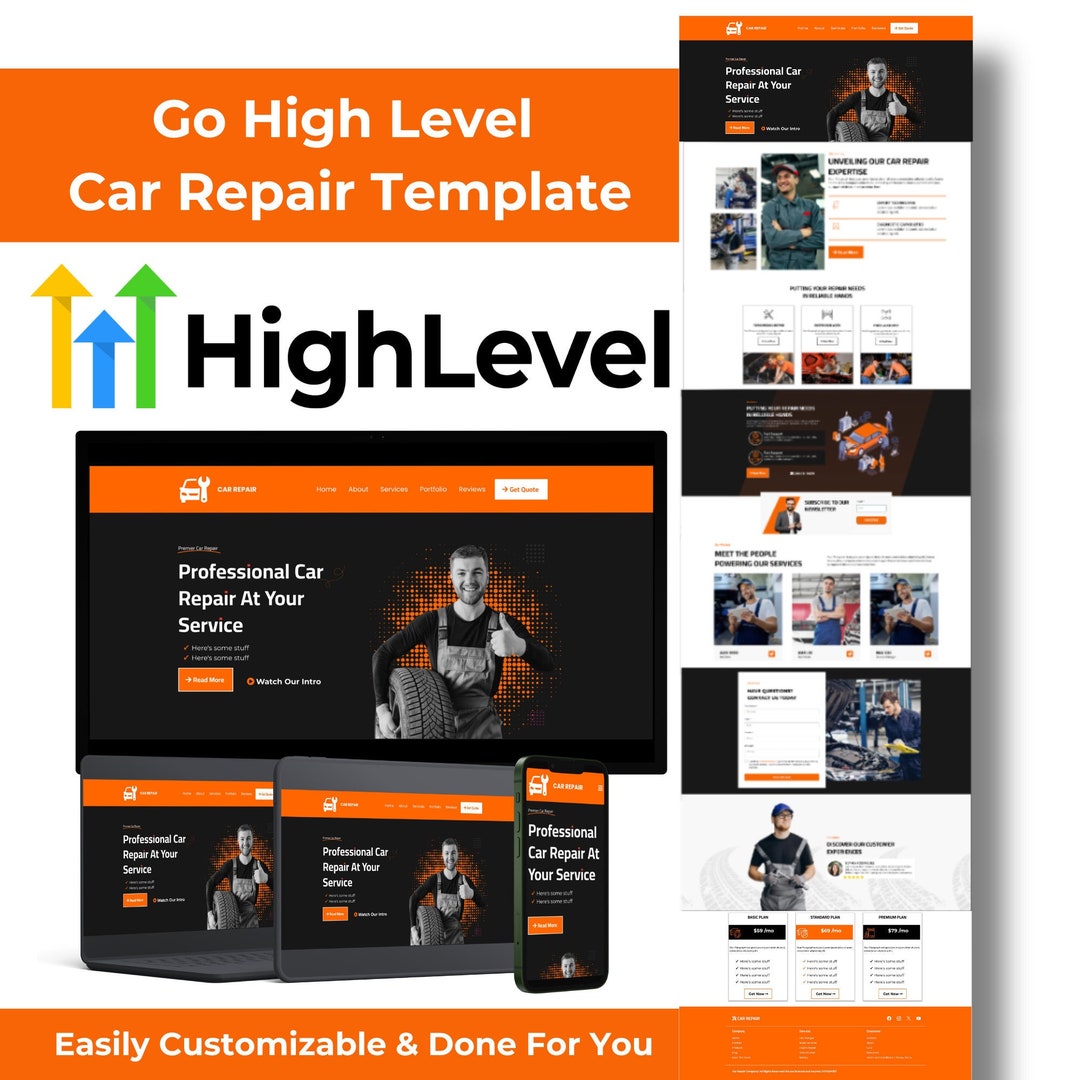 Go High Level Car Repair Website Templates Responsive, Easy ...