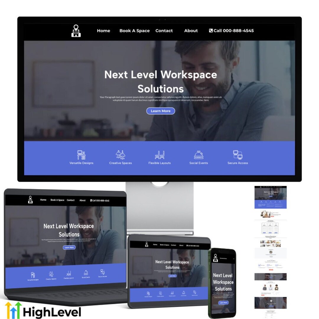 Go High Level Office Space Website Templates Responsive, Easy ...