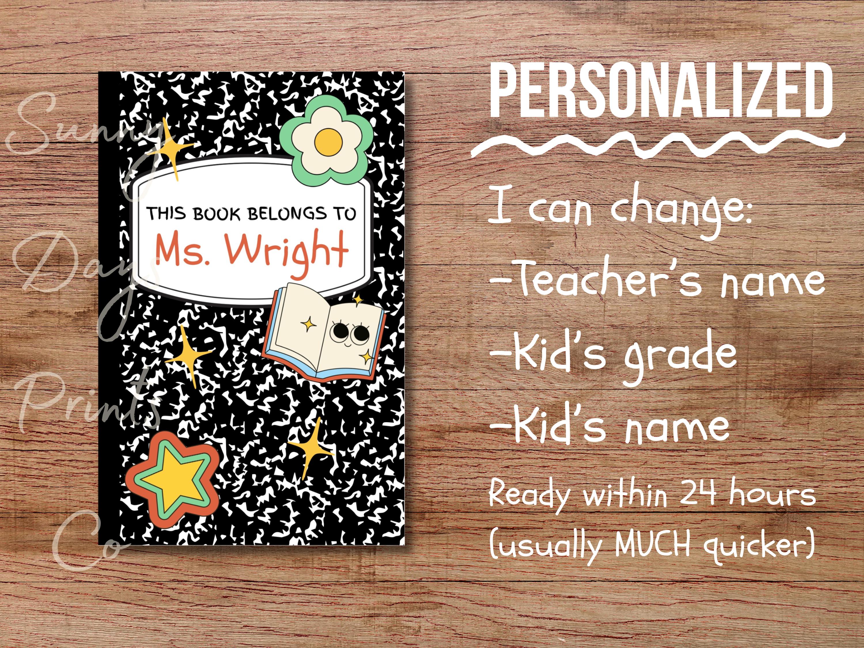 Customizable, Composition Notebook Gift Card Holder, Teacher End of the Year Gifts, Retro Fun ...
