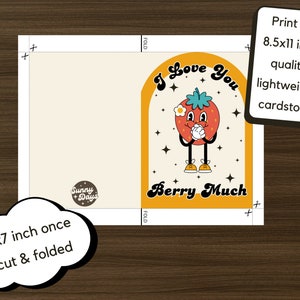 Printable I Love You Berry Much Card | Mother’s Day Card | Anniversary ...