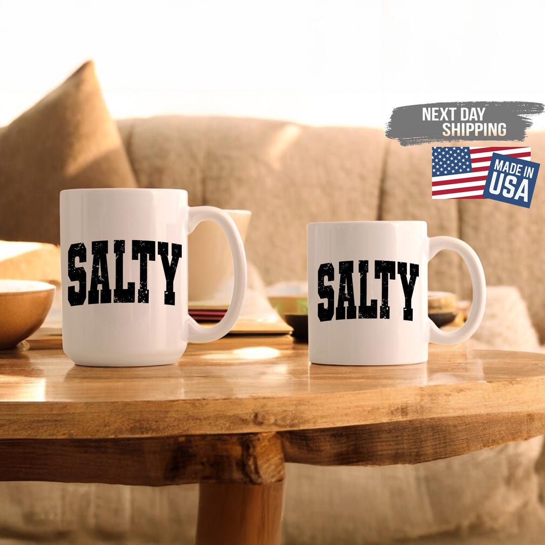 Salty Summer Mug, Cute Beach Vibes Coffee Cup, Coastal Preppy Mug ...