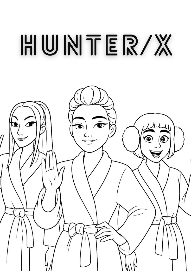 K-pop Demon Hunters, Hunter/x, Huntrix, Coloring Pages, 2xpdf Files ...