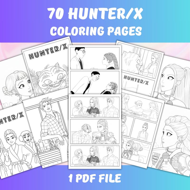 Huntrix Coloring Pages - Etsy